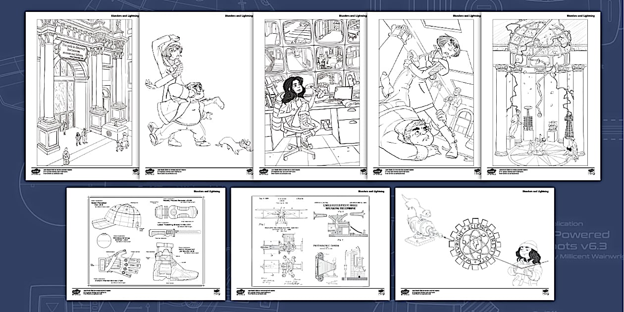 Blunders and Lightning KS2 Colouring Pages - Twinkl